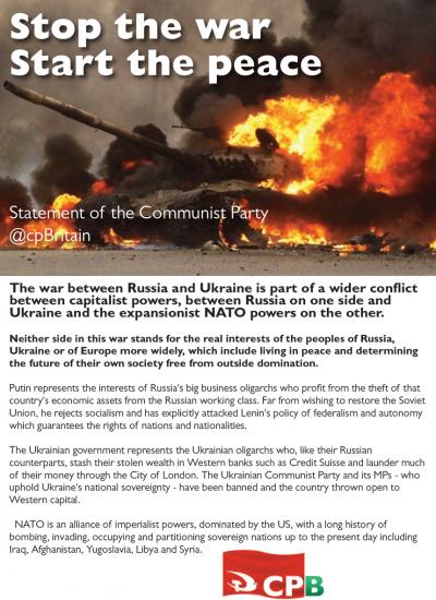 Stop the War, Start the Peace Leaflet - Pack of 250 | CPB Shop